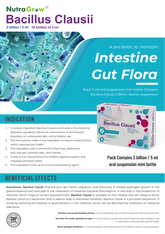 NutraGrow – Bacillus Clausii – Nutra Grow